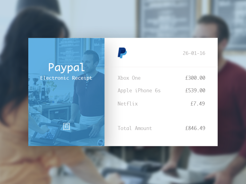 PayPal Electronic Receipt by Elliot on Dribbble