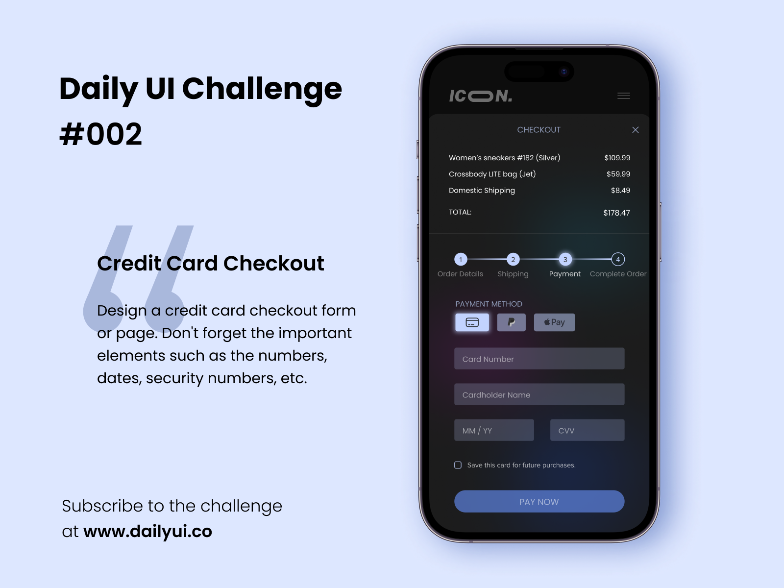 Daily UI Challenge #002 by Masha on Dribbble