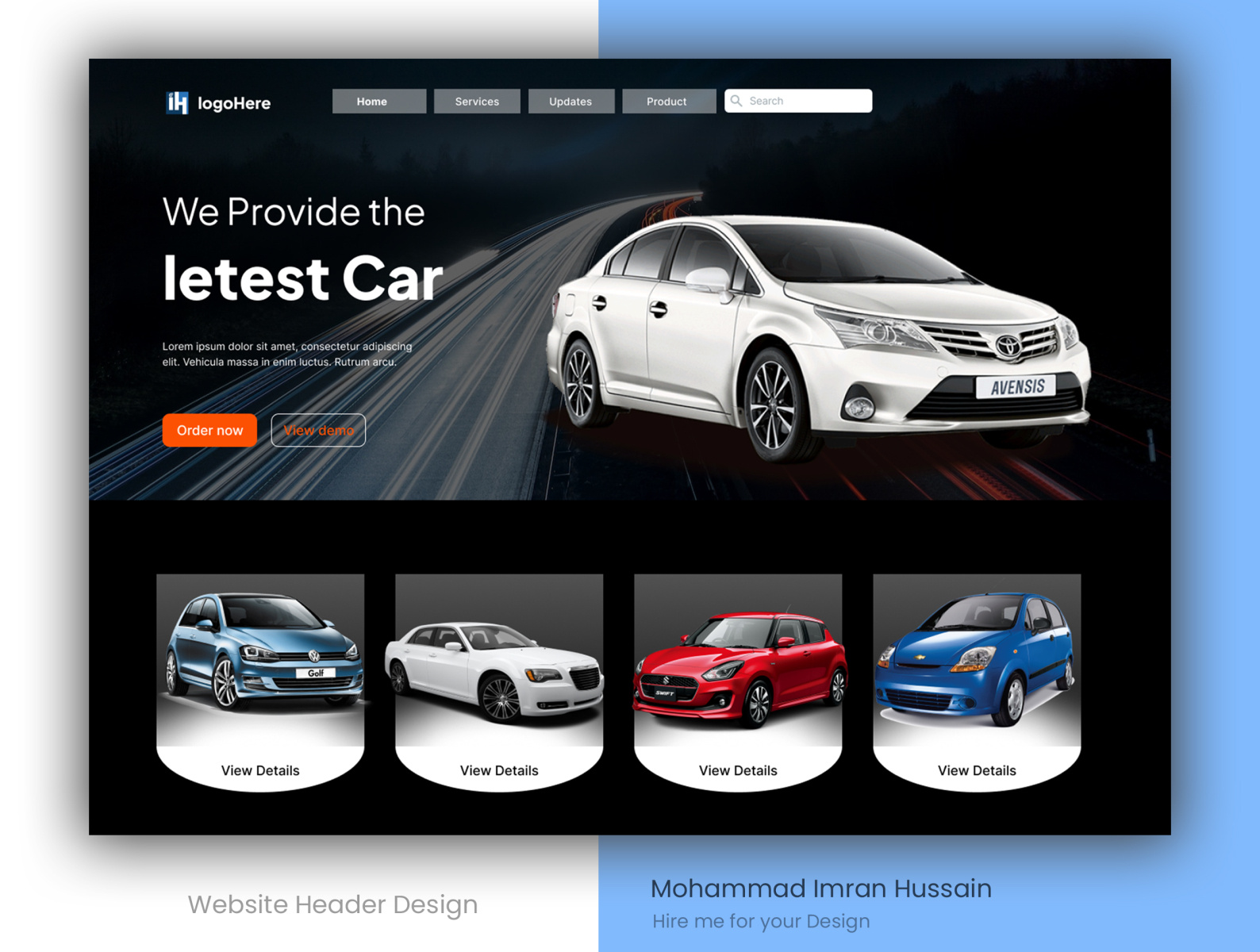 Website Header Landing Page Design by Md Imran Hussain on Dribbble