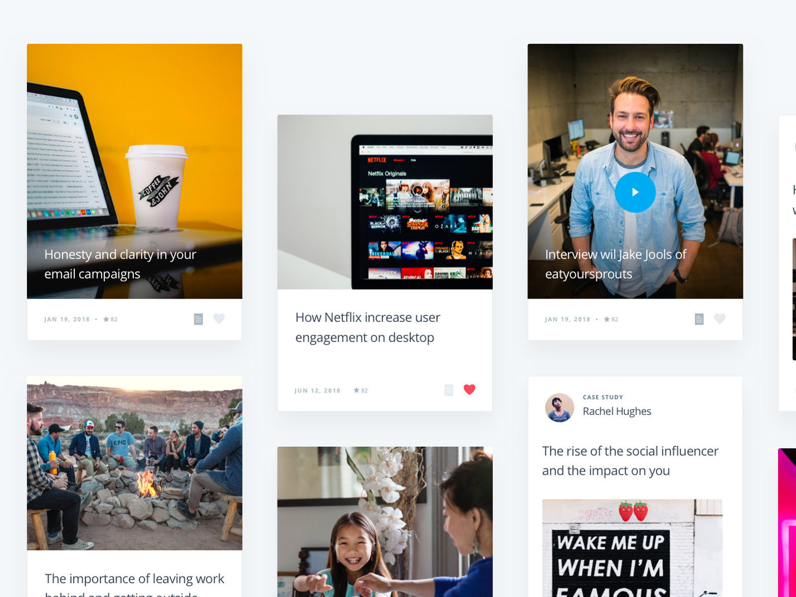 UI Article Cards by Ray Doyle on Dribbble