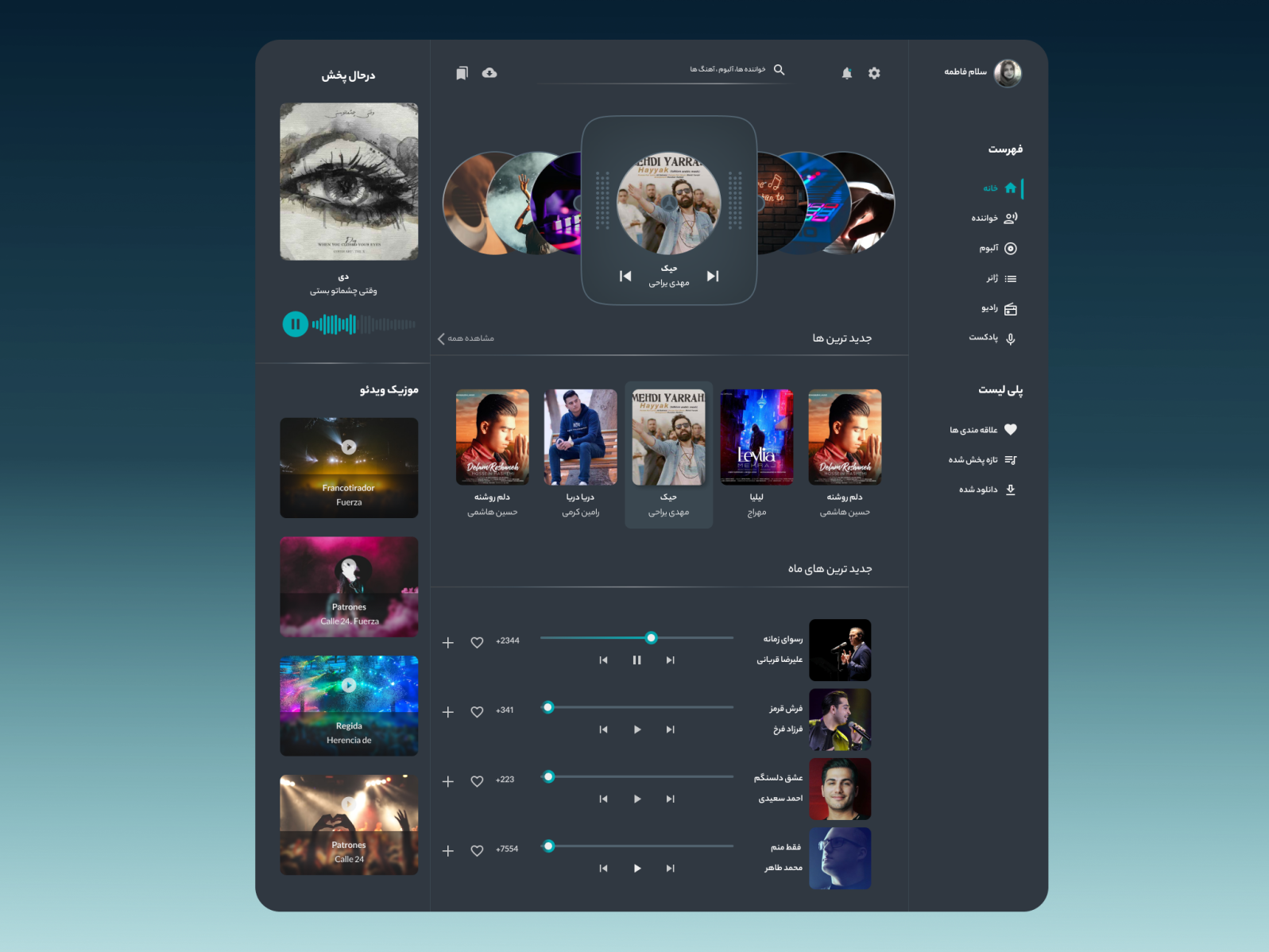 MUSIC PLAY UI DESIGN by fateme akbari on Dribbble