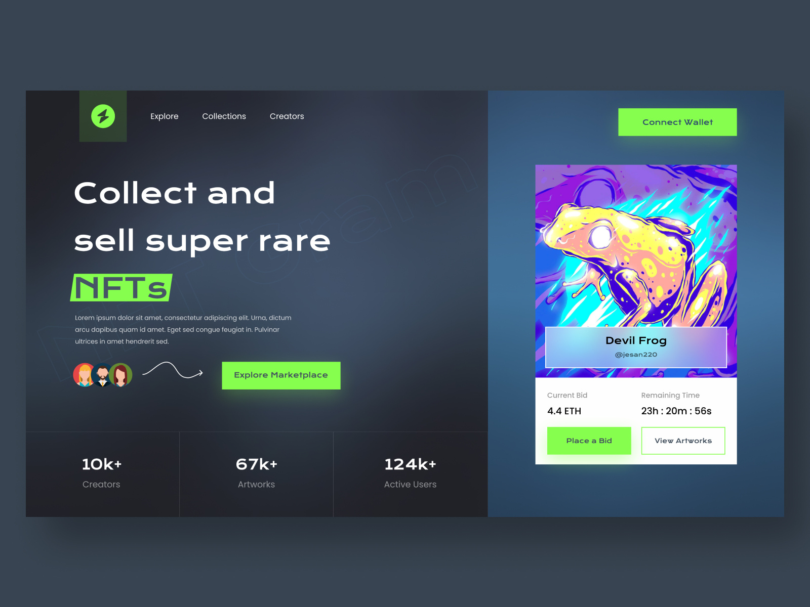 NFT Marketplace Website UI Design. by Sabbir Islam 👑 on Dribbble