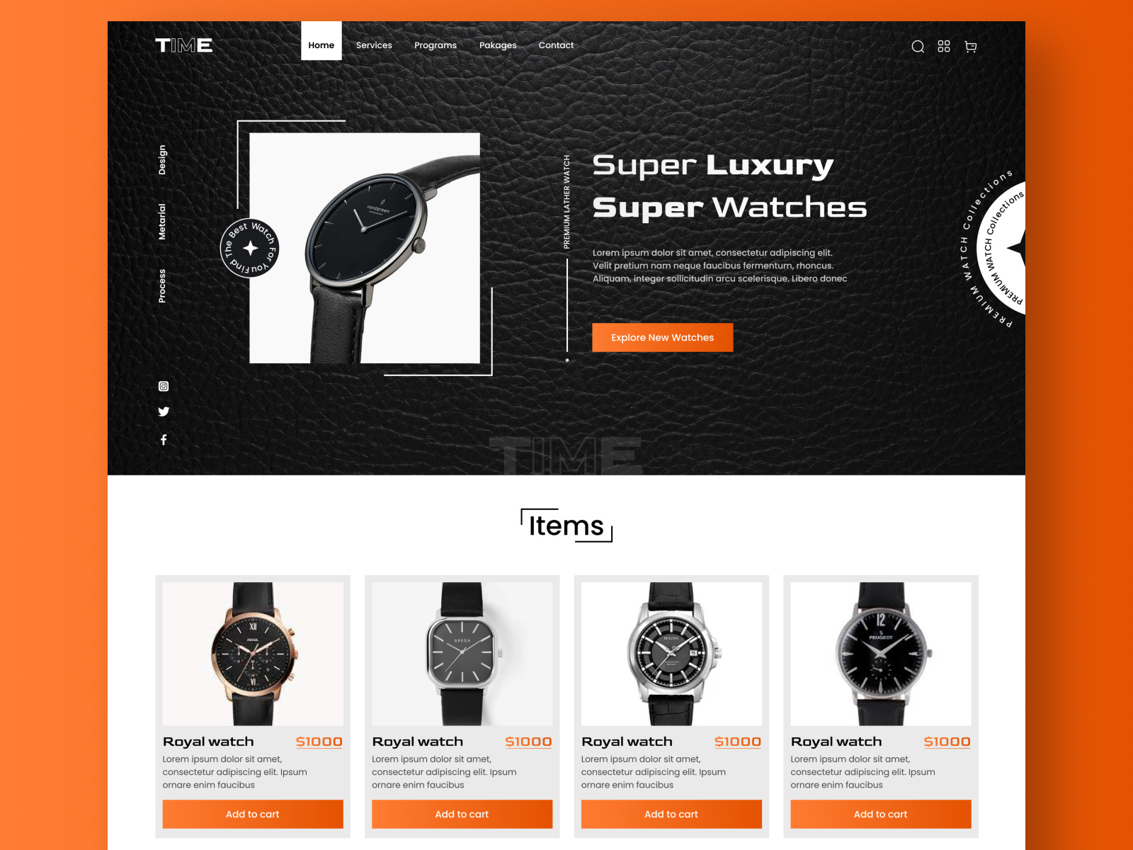 Premium Watch Website Ui Design. by Sabbir Islam 👑 on Dribbble