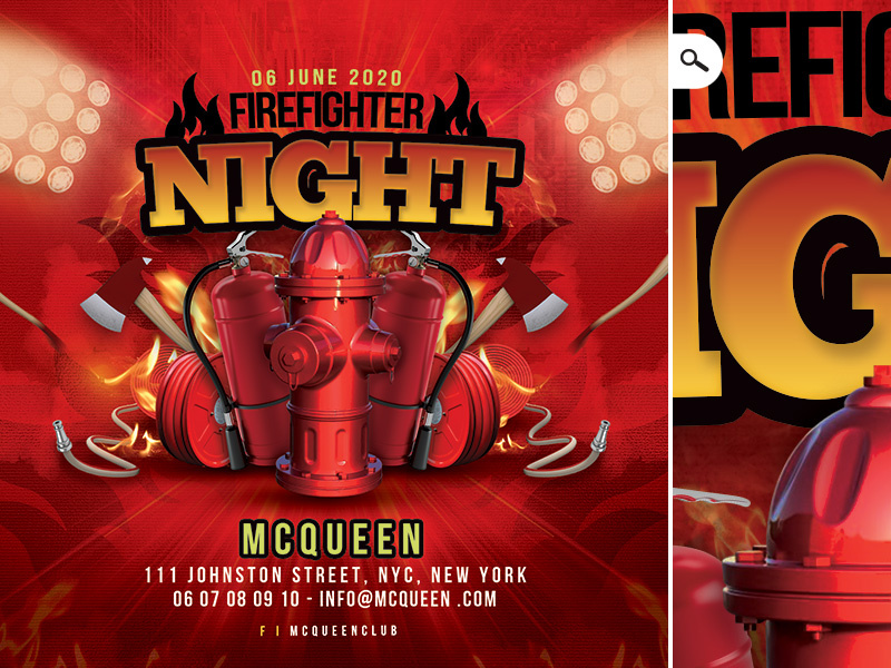 Firefighter Themed Night Flyer by n2n44 on Dribbble