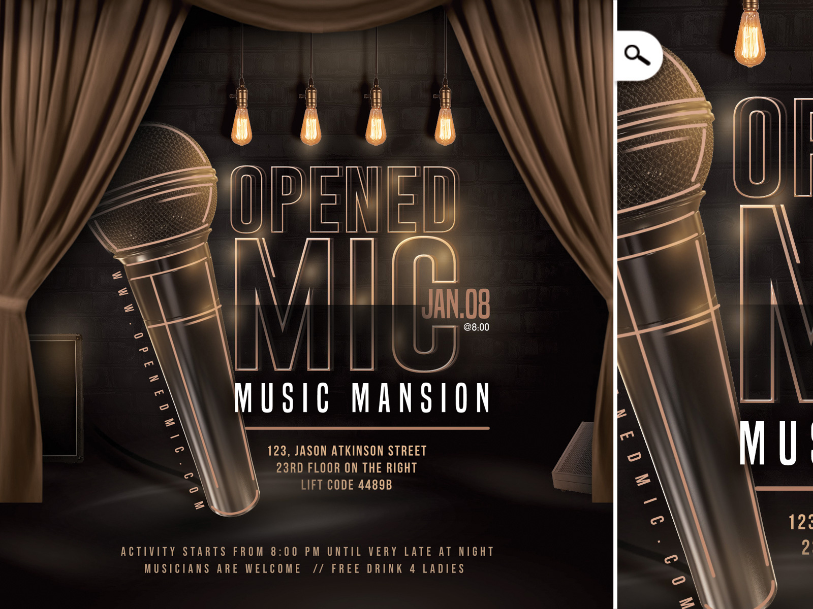 Open Mic Night Flyer by n2n44 on Dribbble