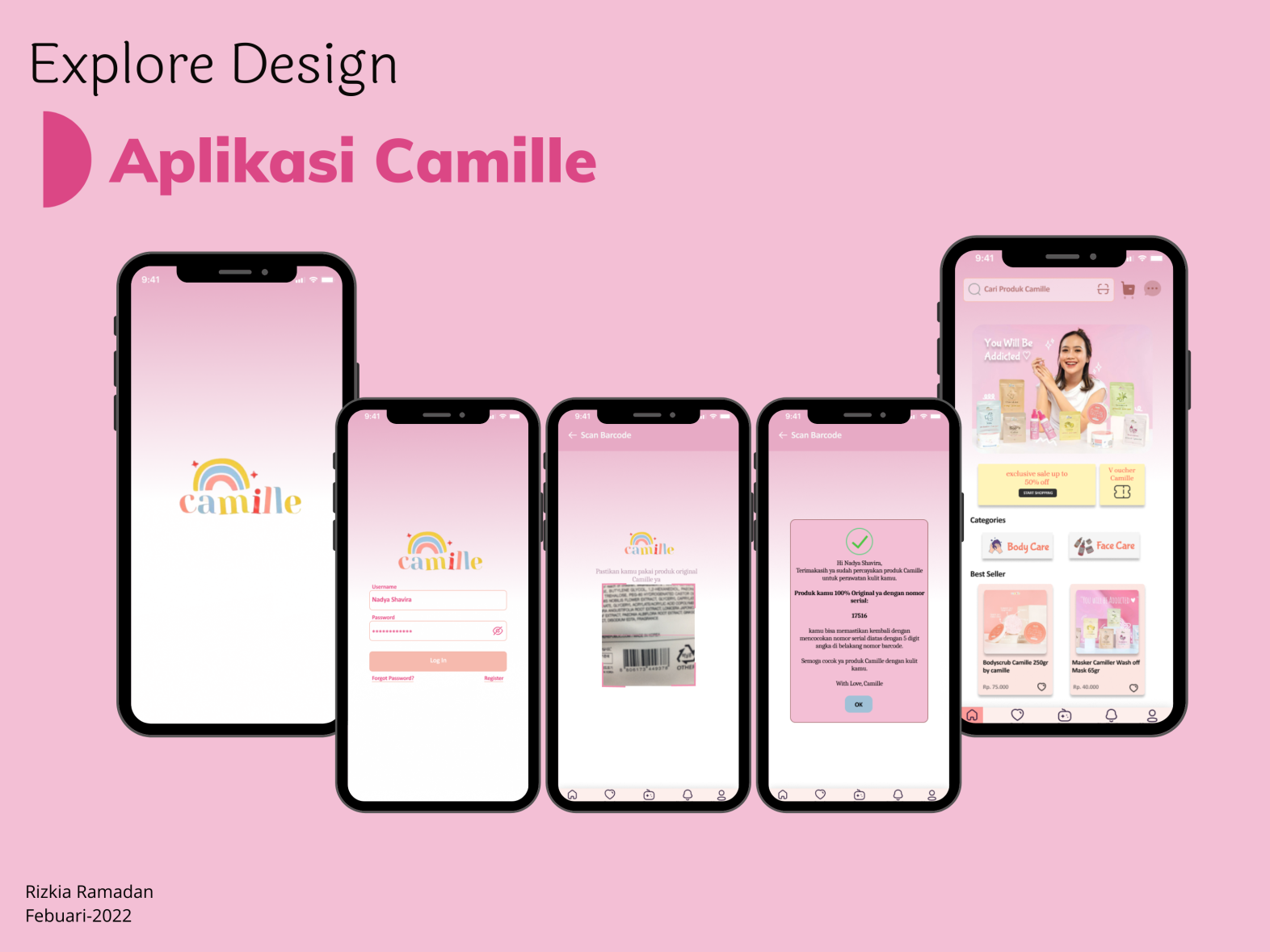 Design App: Camille (Skin Care) by Rizkia Ramadan on Dribbble