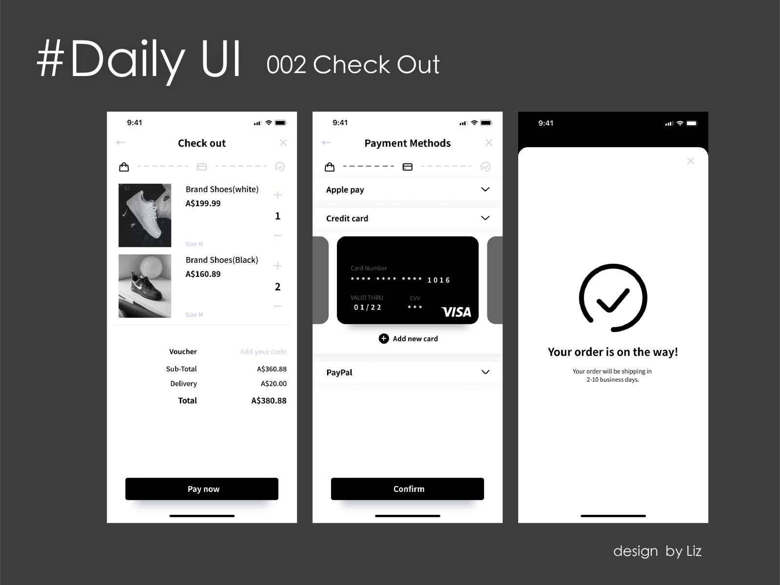 #Daily UI 002 Check Out by Liz on Dribbble