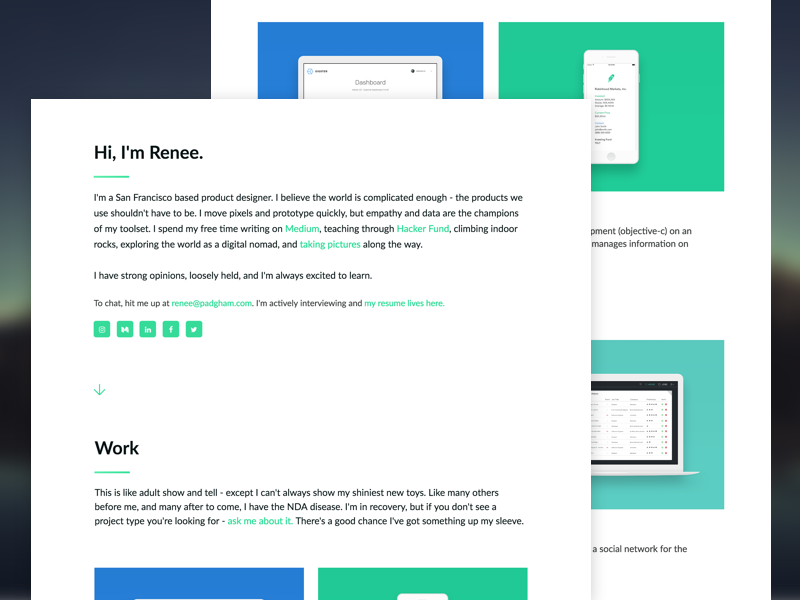 Portfolio Redesign by Renée Padgham on Dribbble