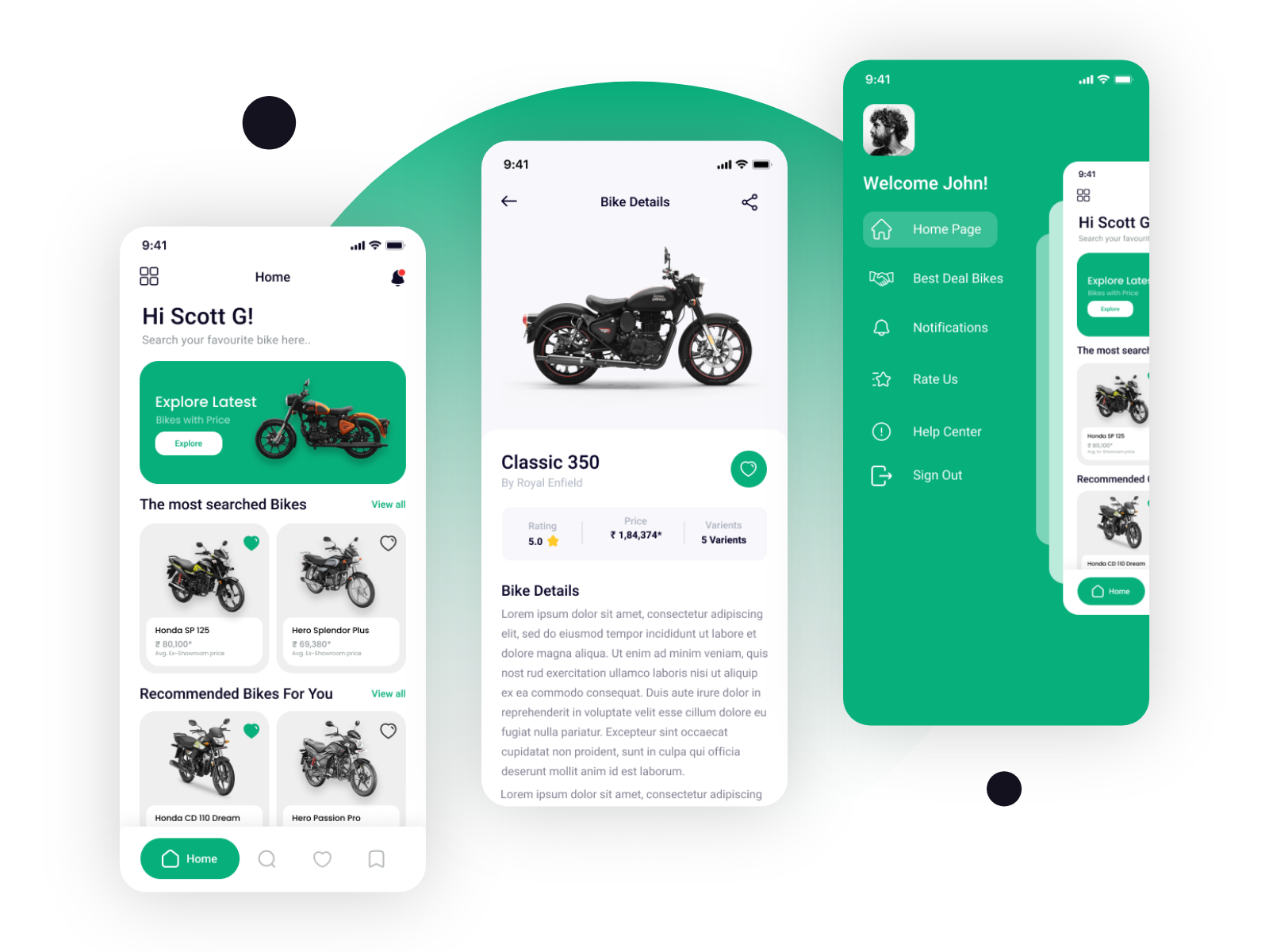 Mobile Application UI/UX Design of Bike Information Concept by ...