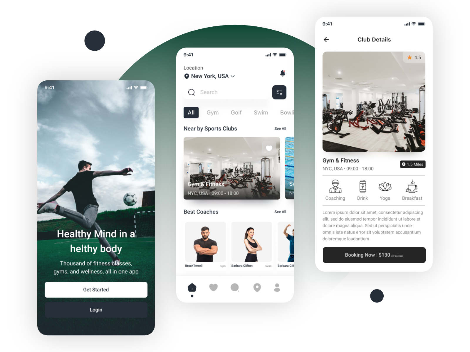 GYM & Sports Club Finder App by Insightlancer on Dribbble