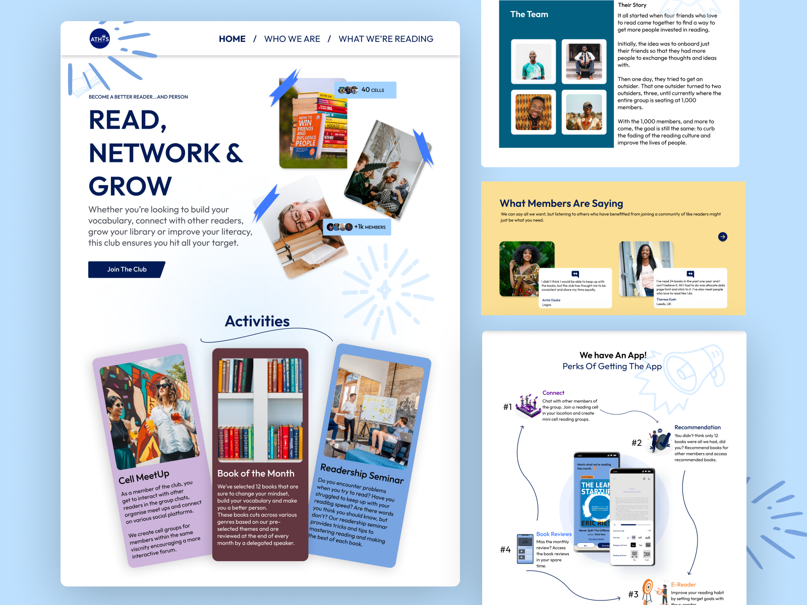 Reading Club Web Design Concept by Damian O. Anastasia on Dribbble