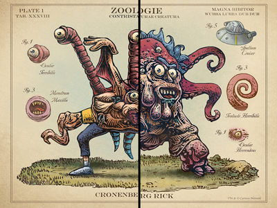 Cronenberg Rick and Morty by Chet Phillips on Dribbble