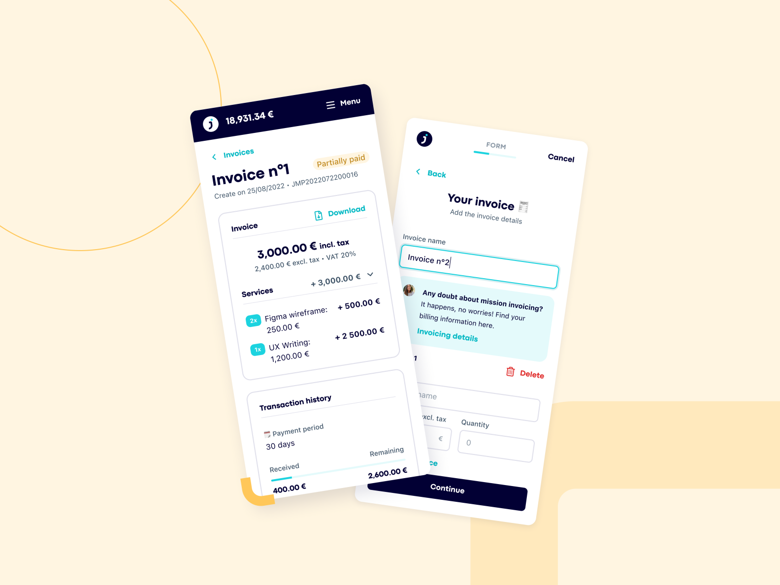 Invoice module 🧾 by Noëmie Hamel for Jump on Dribbble