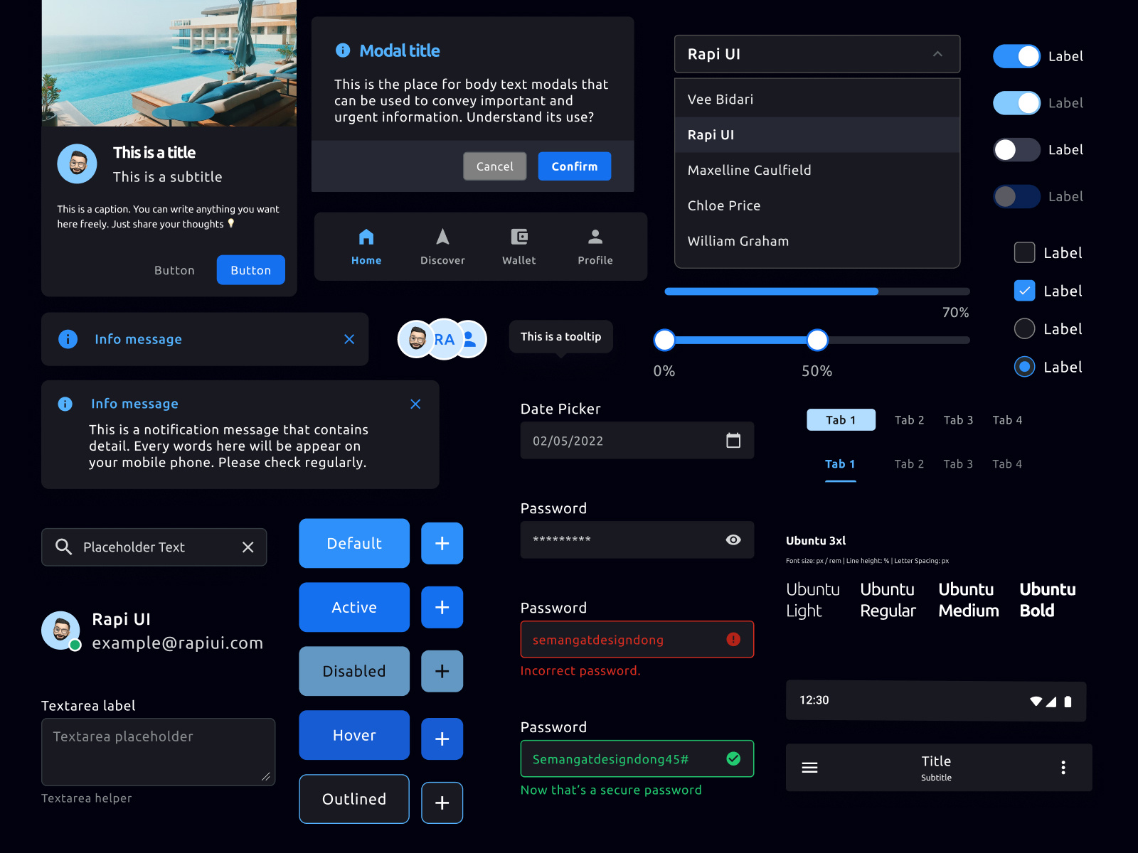 Design Components Dark - Rapi UI Design System by Vee on Dribbble