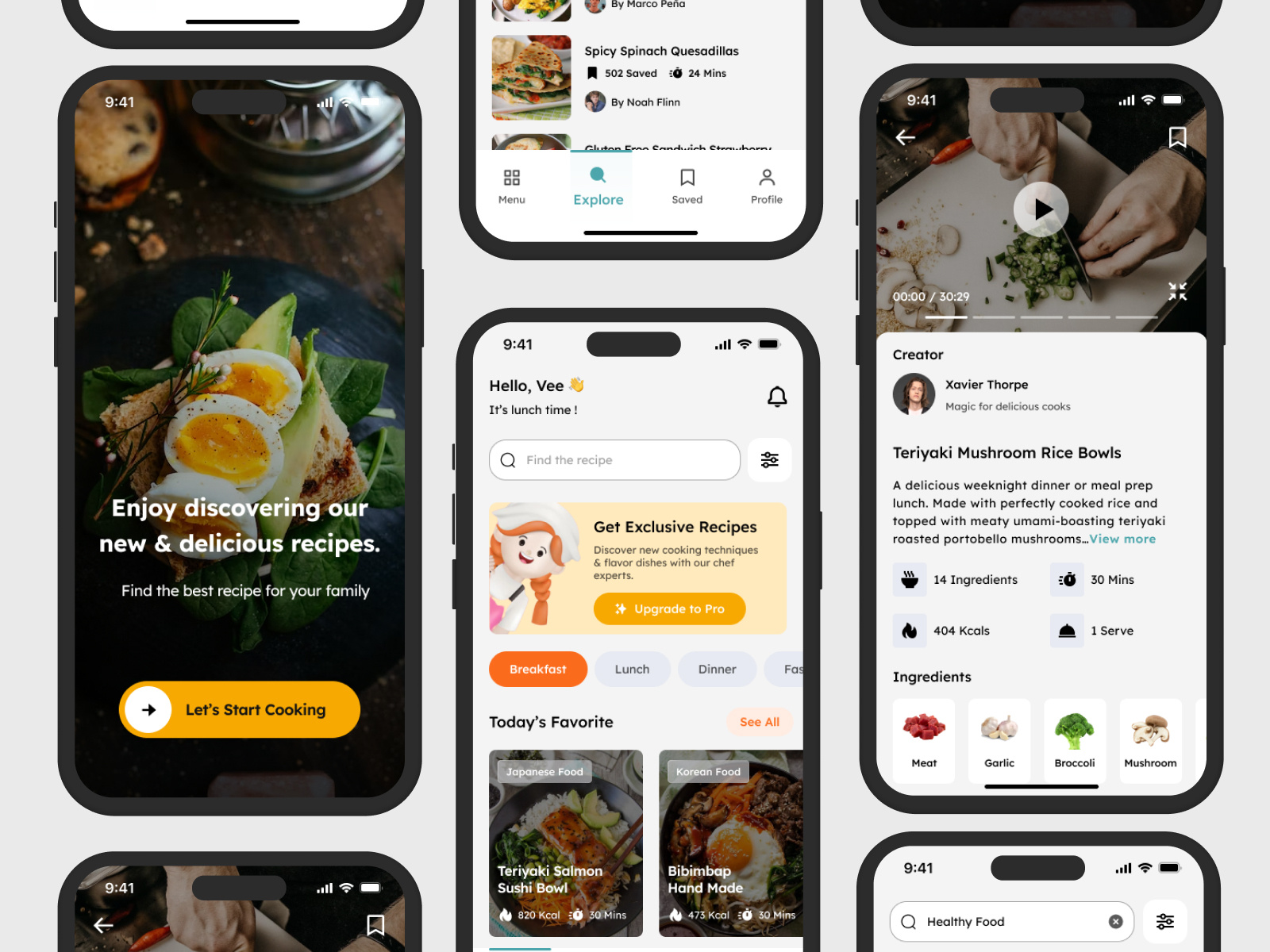 Food Recipe App - Mobile Design by Vee on Dribbble