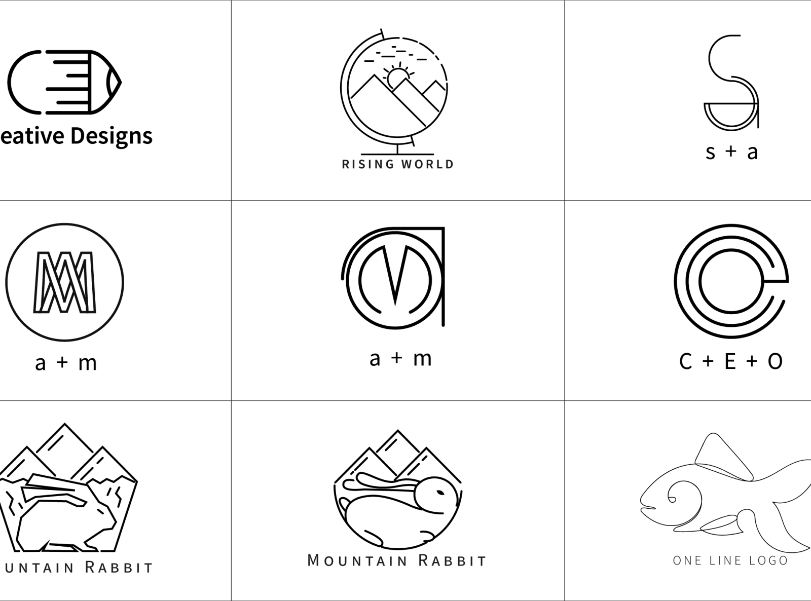 Line art logos by Awais Mehmood on Dribbble