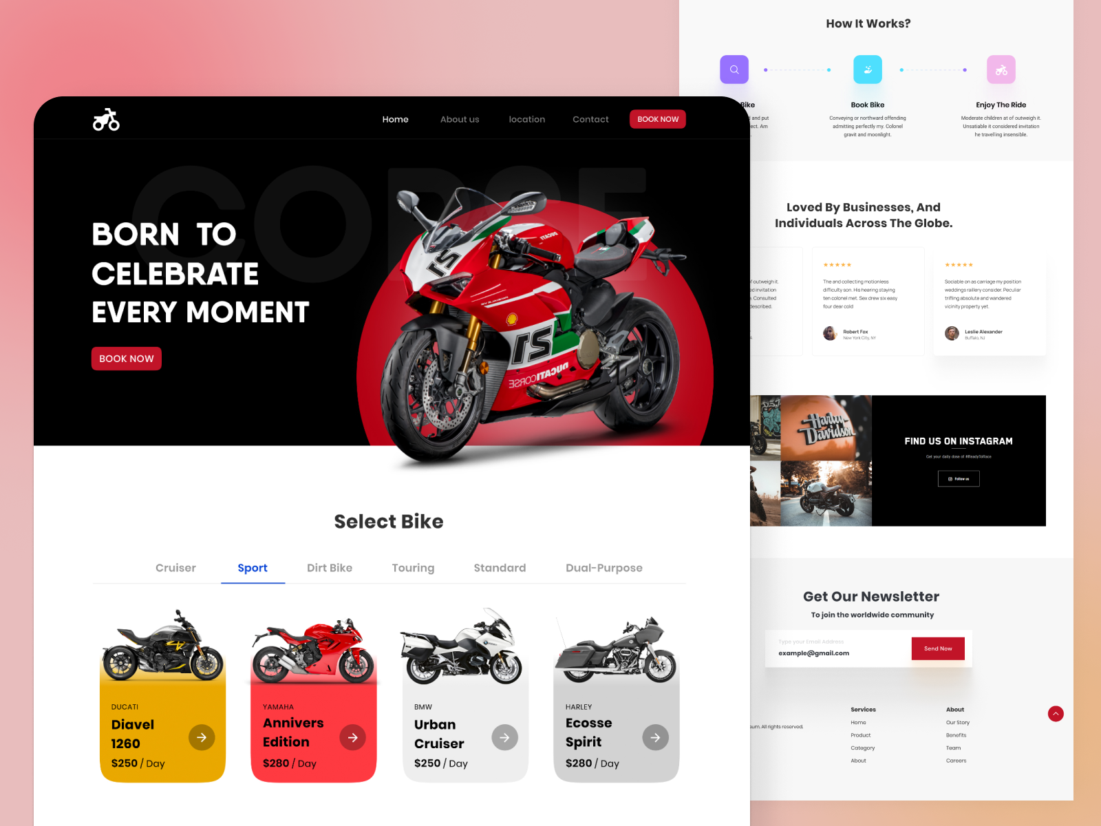 Website For Bike Rental Platform by Auxano Global Services on Dribbble