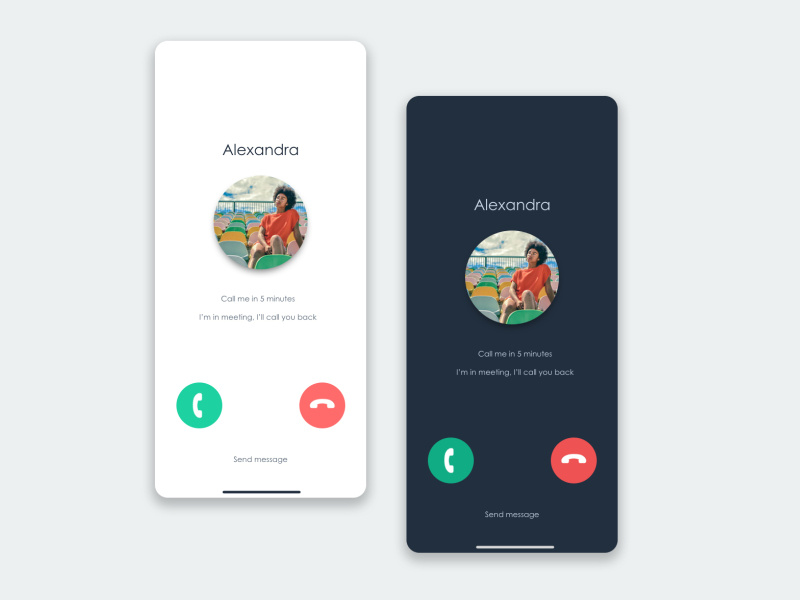 Call screen mockup minimalist design and dark mode by Hendra Trisnayadi ...