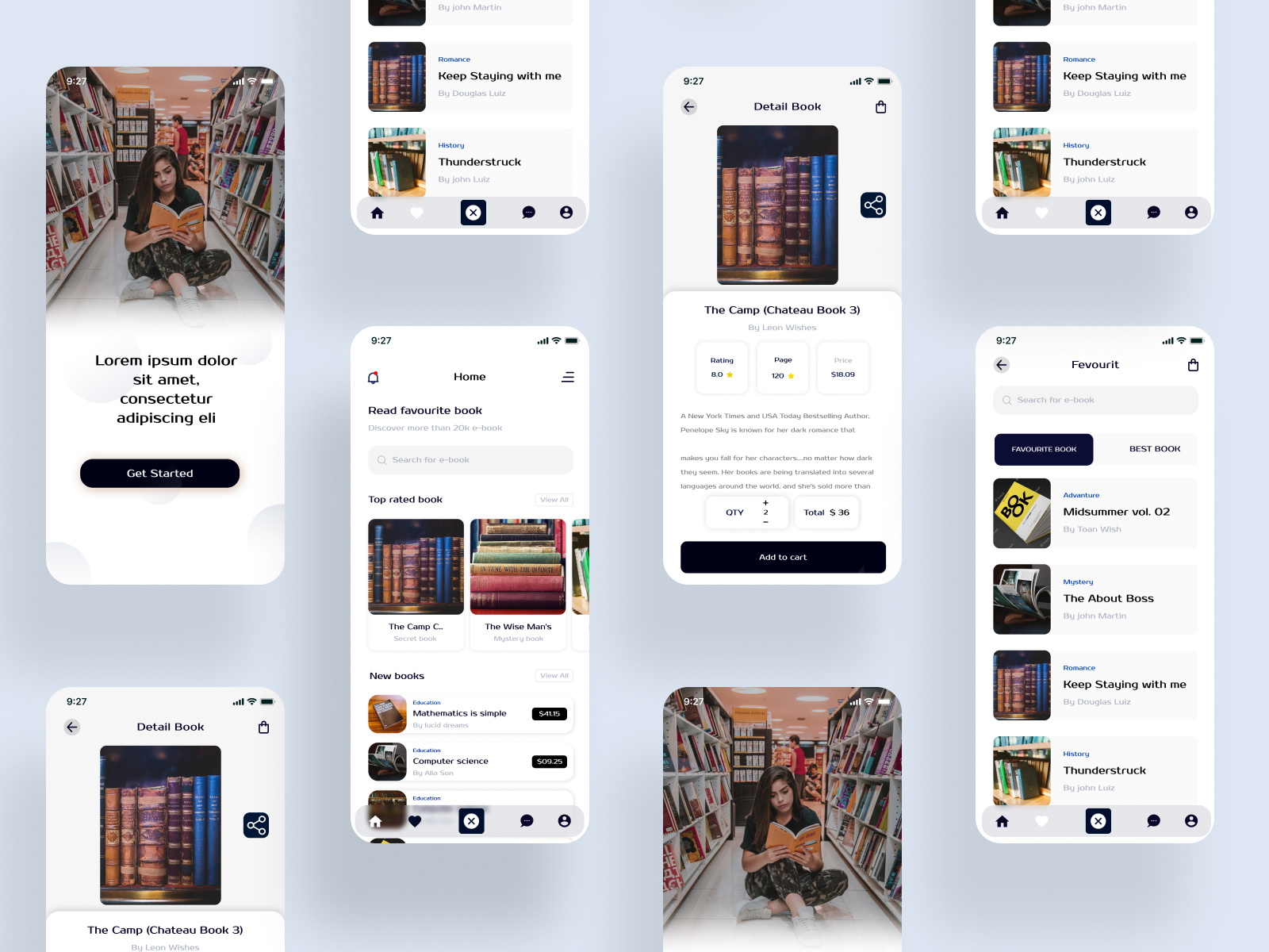 e-Book App UI Kit Template by The D Squad on Dribbble