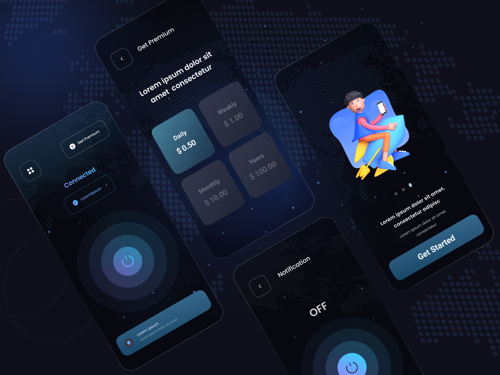 VPN mobile app UI by The D Squad on Dribbble