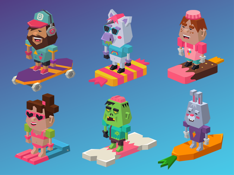 Rolly tube characters 2 by Sasha Skabelina on Dribbble
