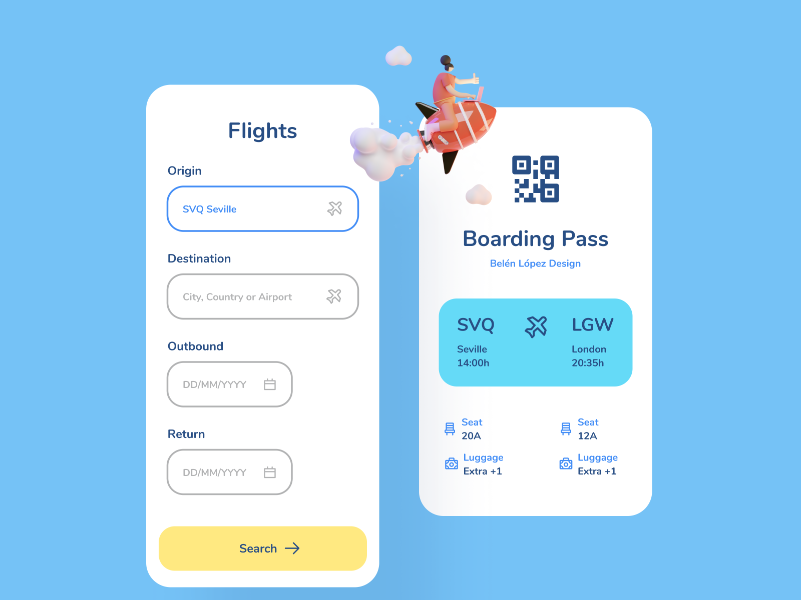 Flight Booking by Belén Loez on Dribbble