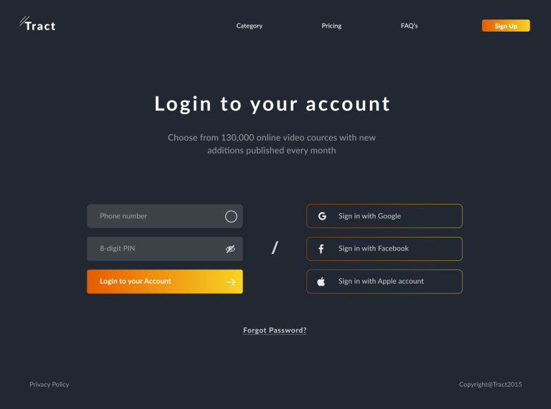 Login forum by Himani on Dribbble