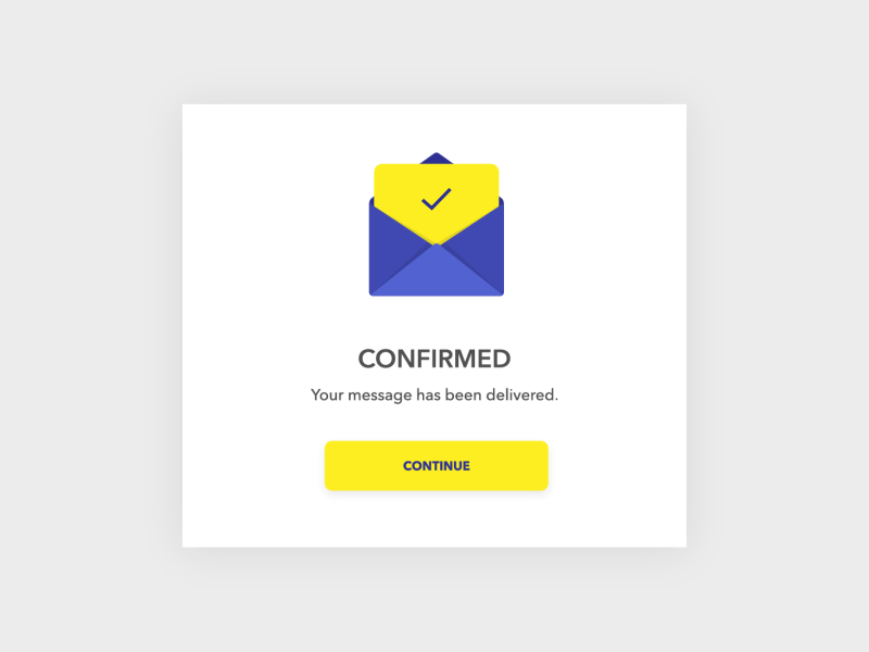 Confirmation - Daily UI challenge 054 by Anuj Bhavsar on Dribbble