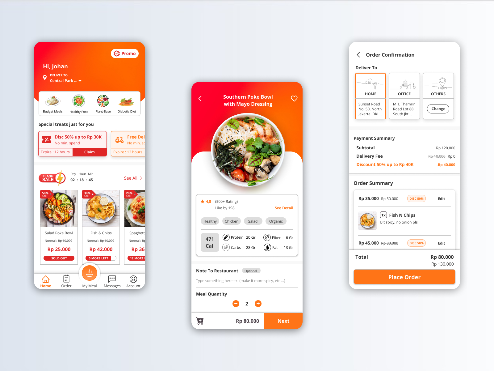 Food delivery on-demand mobile design by Cokro Chandra on Dribbble