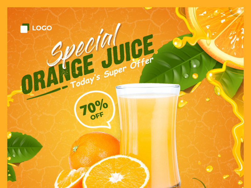 Orange Juice Poster Design by Saqib Hussain on Dribbble