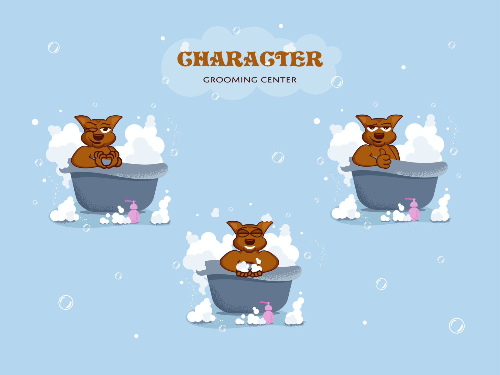 character for grooming center by Yuliia on Dribbble