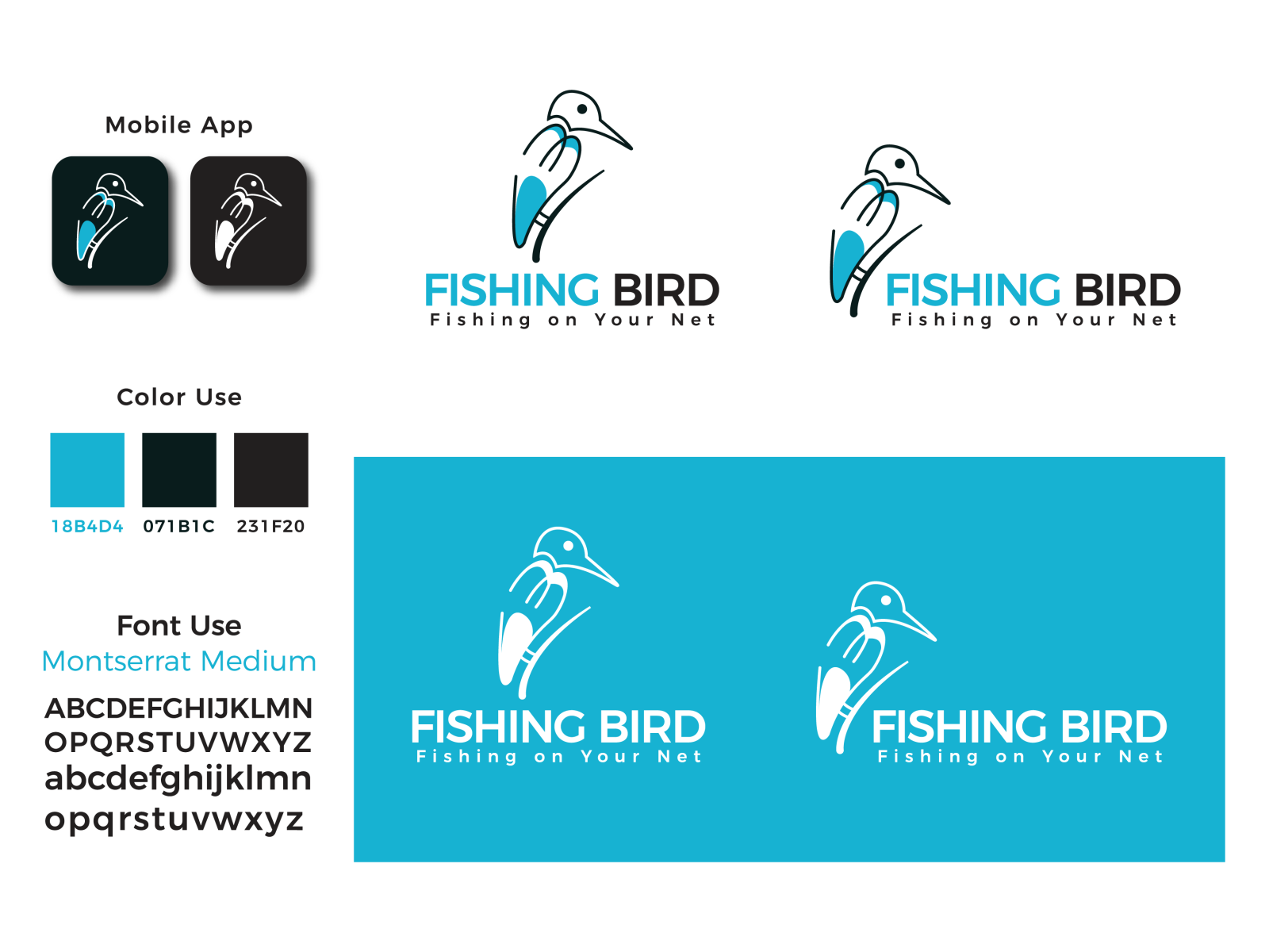Line Art Logo Design Fishing Bird by MD NURNABI RAHMAN RABIN on Dribbble
