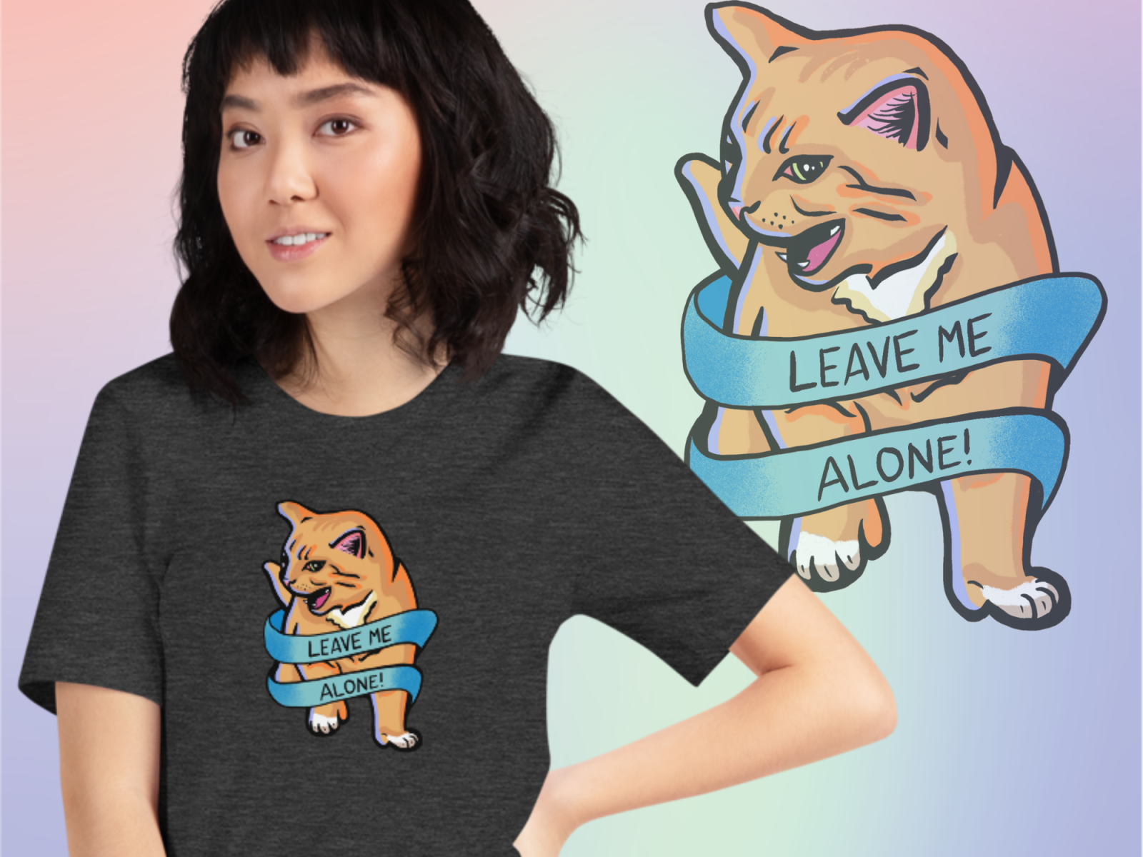 Leave Me Alone Cat Unisex Tee by Lindsey Castellon on Dribbble