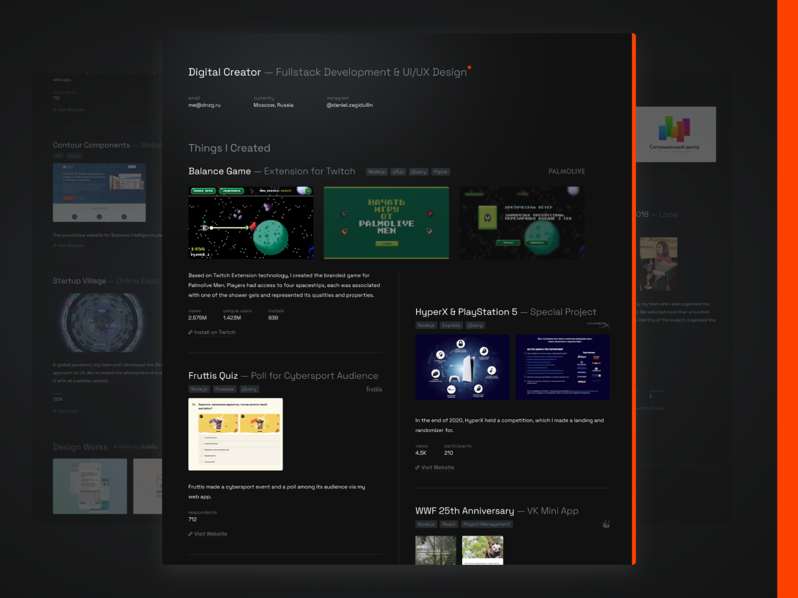 Personal Website dnzg.dev by Daniel Zagidullin on Dribbble