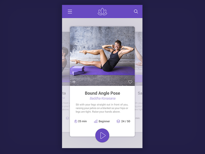 Yoga App UI by Madison Yocum on Dribbble