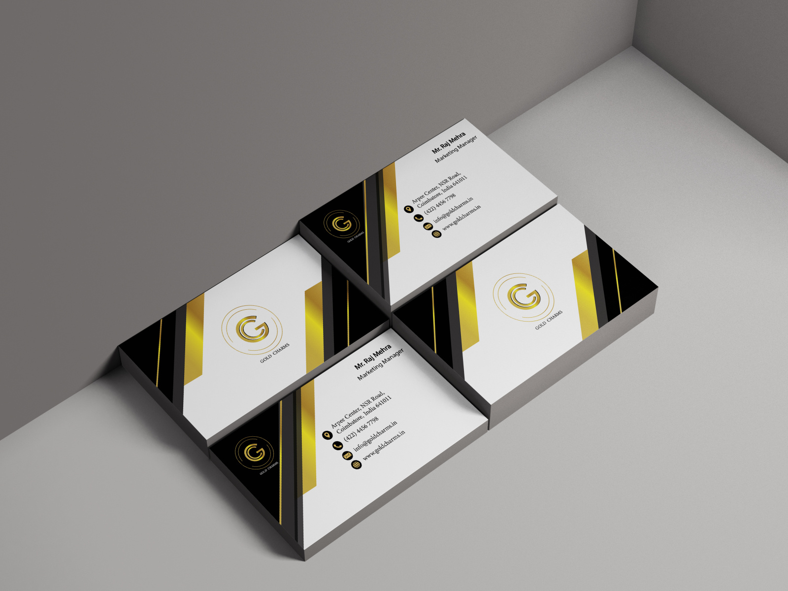 Visiting card design for an imaginary Jewellery brand by Himanshi Bafna ...