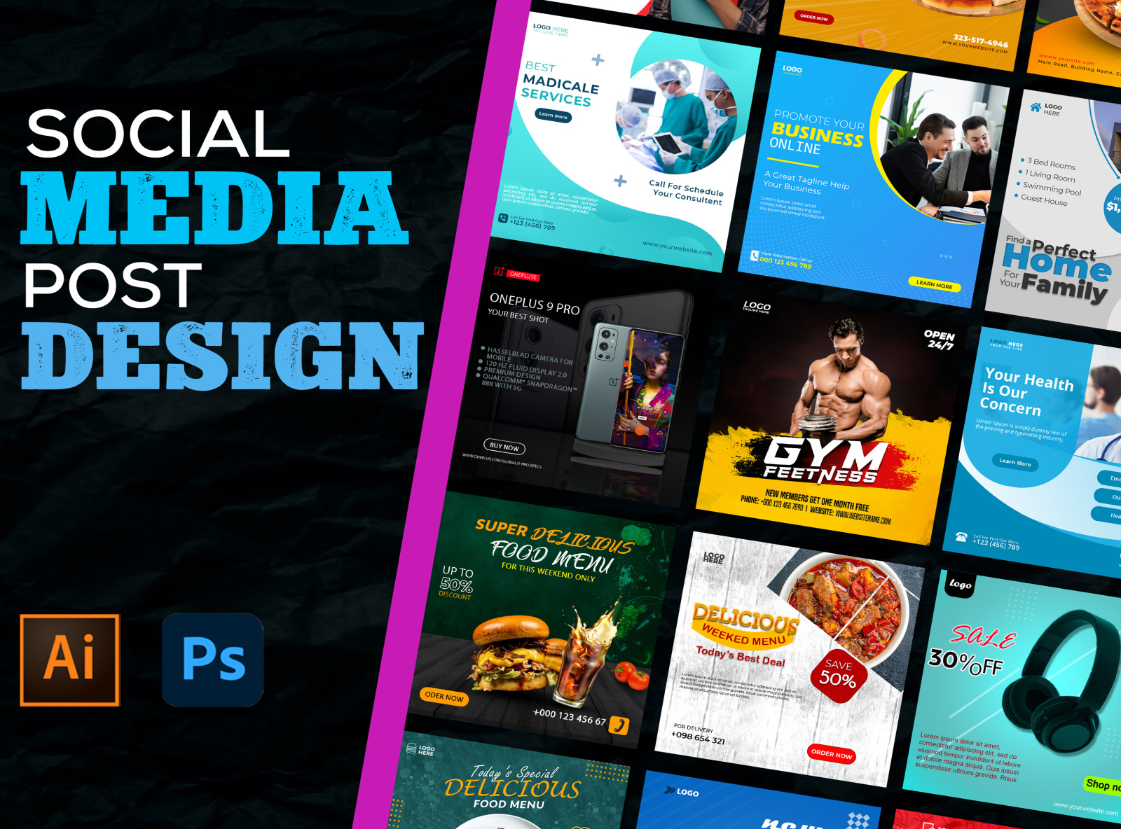 Social Media Post banner design by Mahathir Mohammad on Dribbble