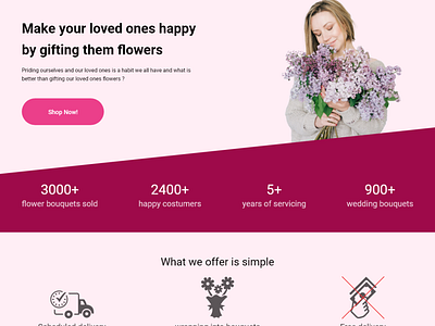 Flower Shop Landing Page by Ali on Dribbble