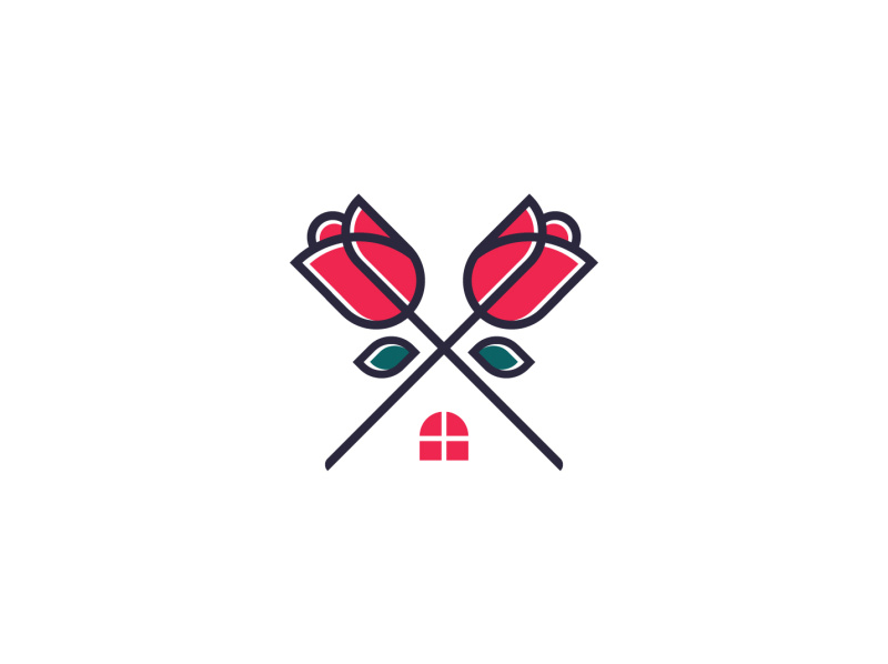 Rose Home Logo by Suresh Mondal on Dribbble