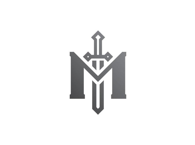 Letter M Sword Logo by Pixes on Dribbble