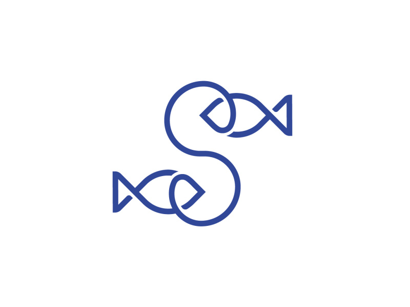 Letter S Double Fish Logo by Pixes on Dribbble