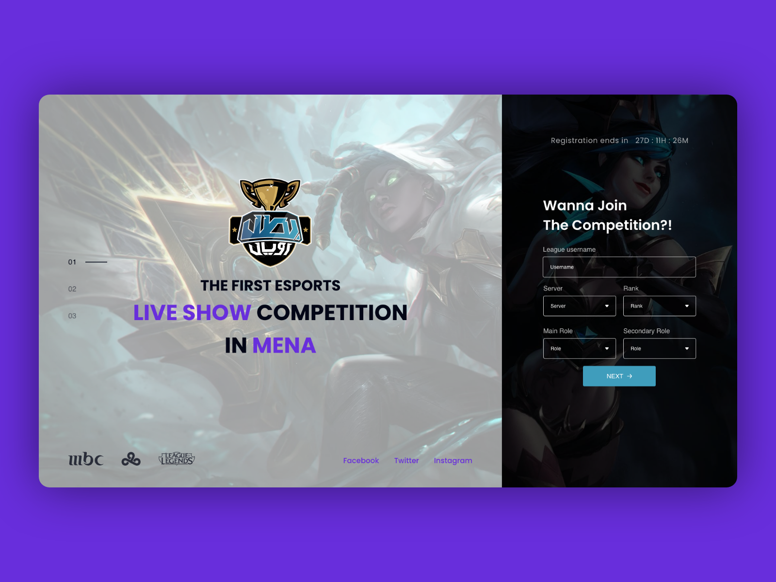 Gaming competition website by Youssef Bsheer on Dribbble
