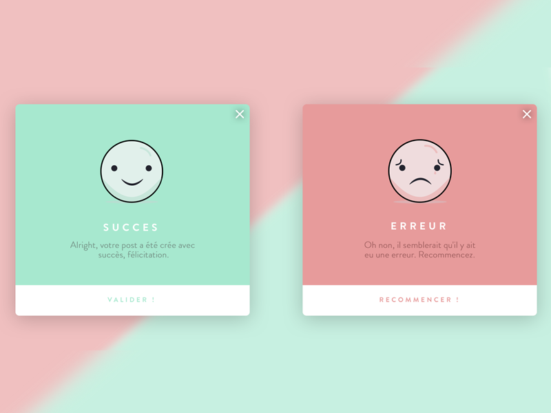 Notifications cards by Sabrina on Dribbble