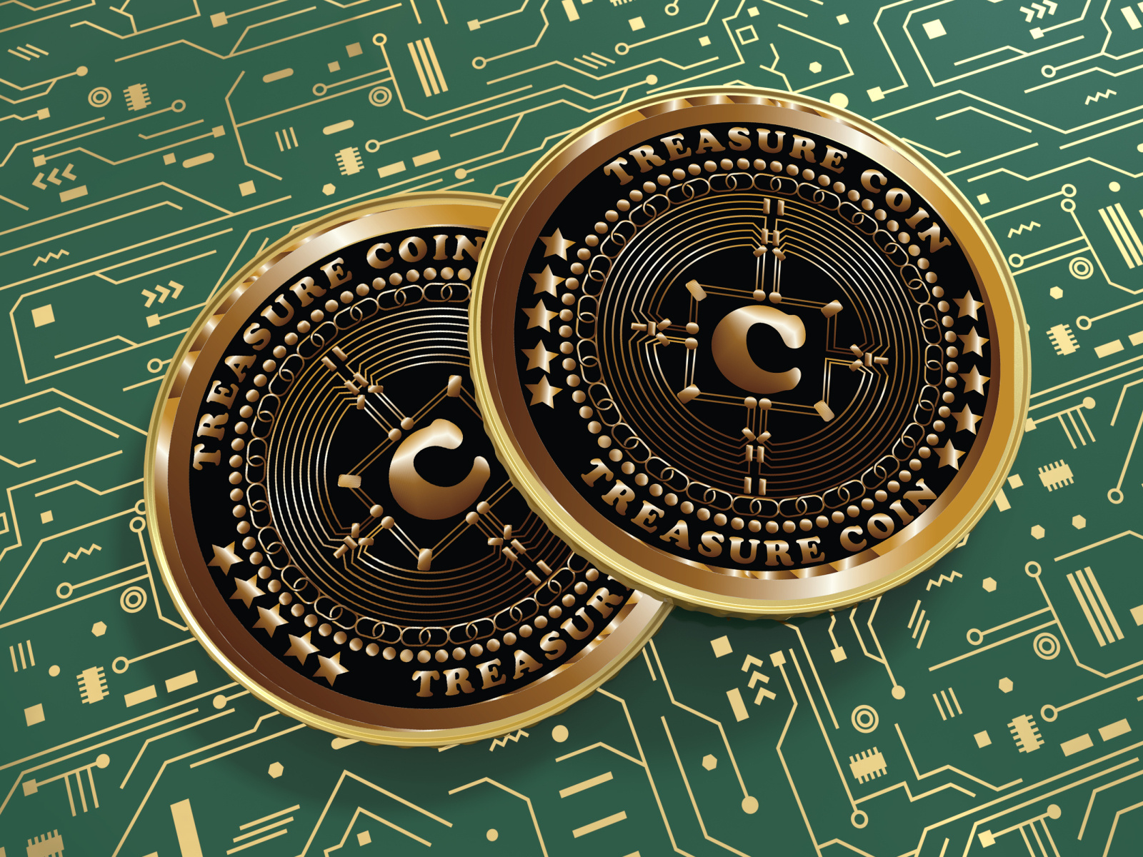 3d crypto coin cryptocurrency token bitcoin gold logo by ...