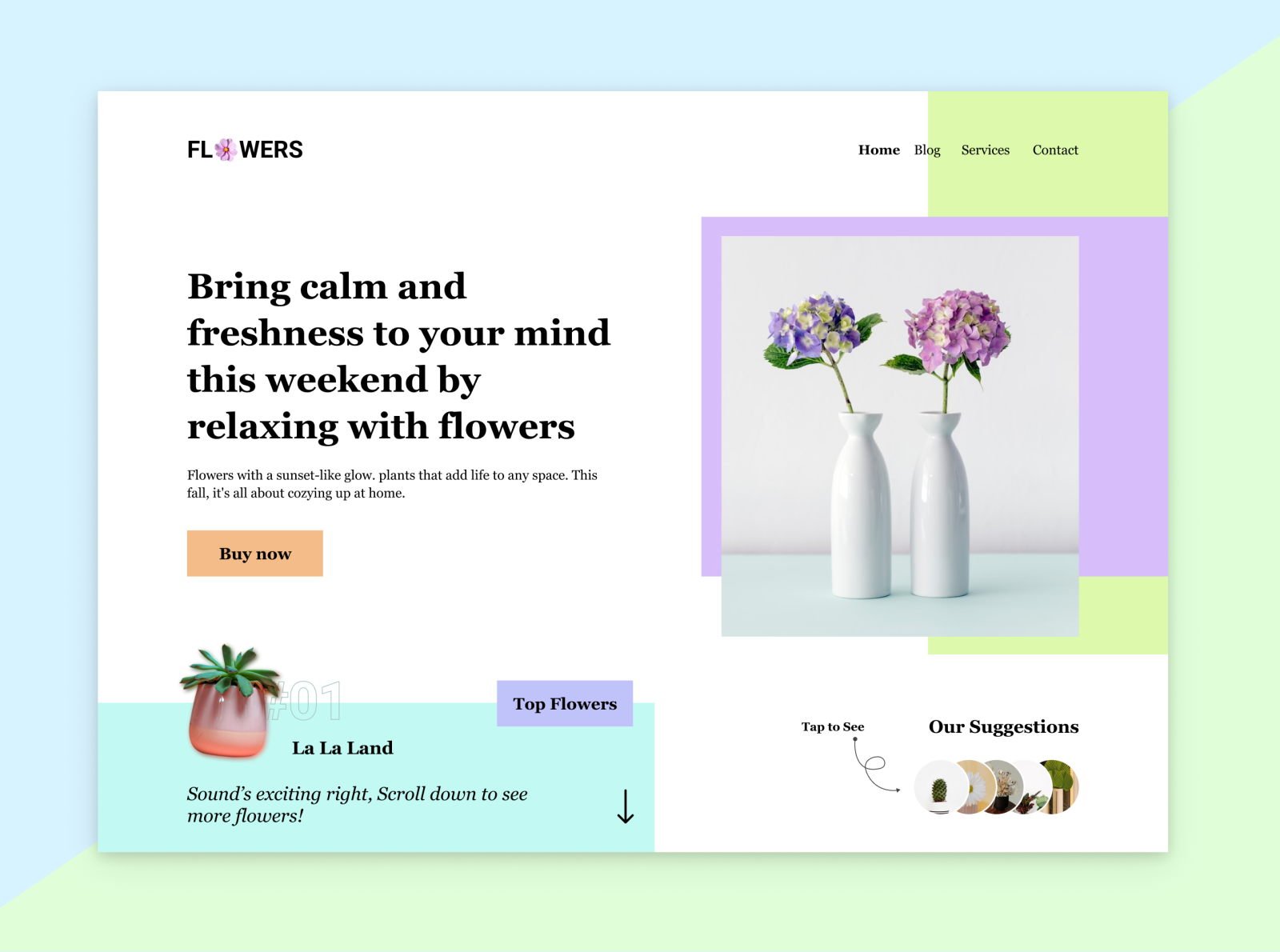 Pastel Color Hero UI Design by Rames Kriushnan on Dribbble