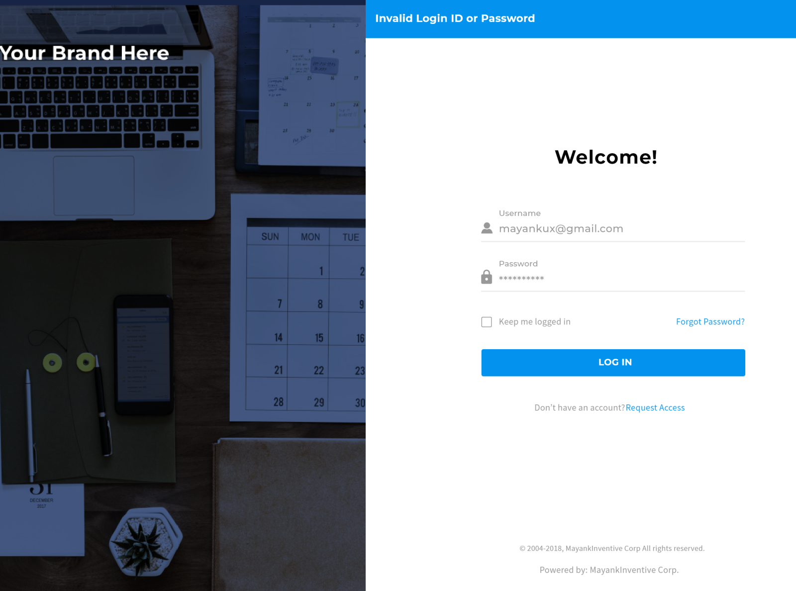 Login with Alert by Mayank Dixit on Dribbble