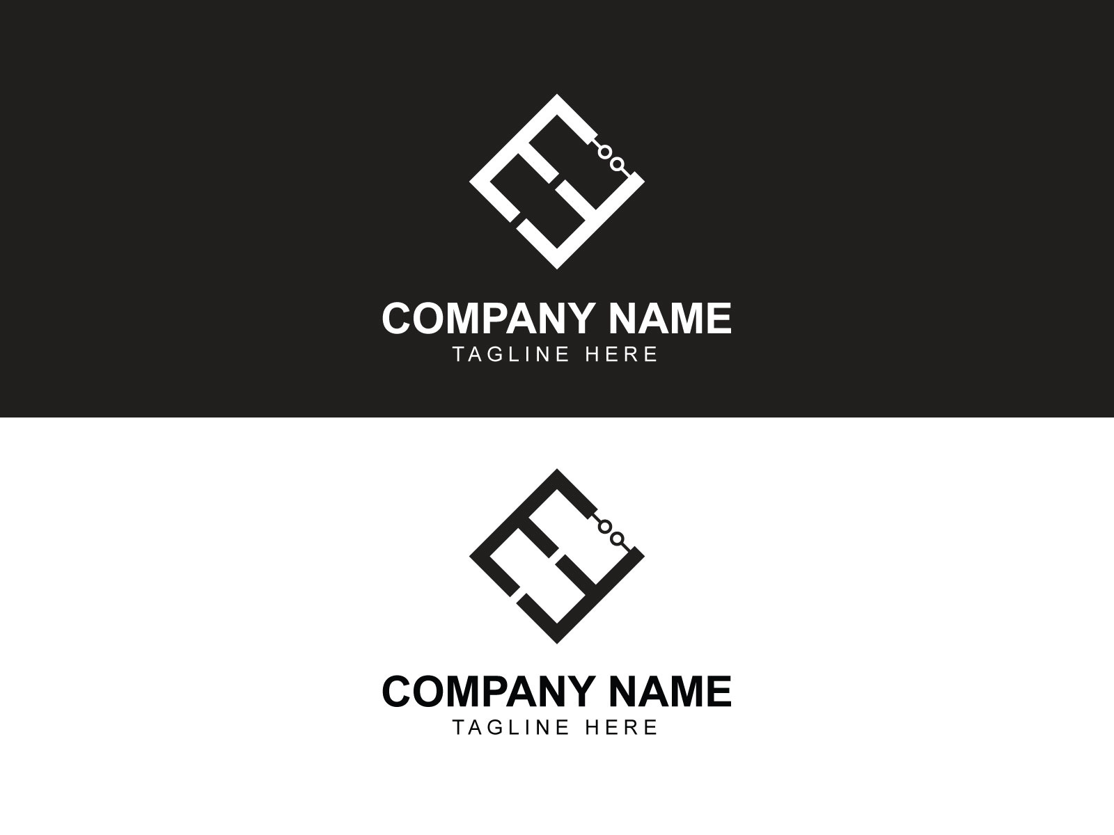 Minimalist EF technology logo design template by MONIR.PRO on Dribbble
