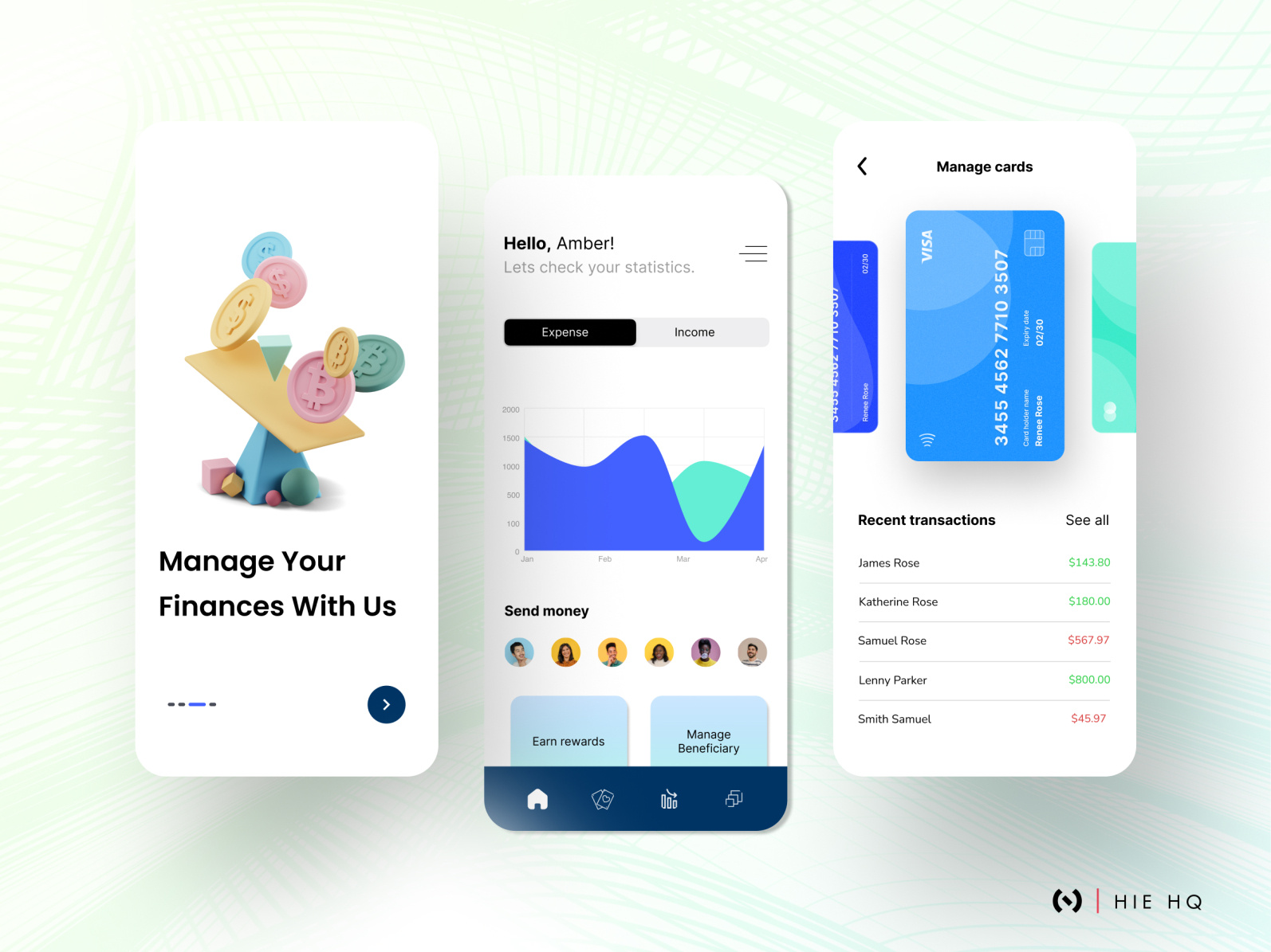 Finance Manager App UI by Ashi Srivastava on Dribbble