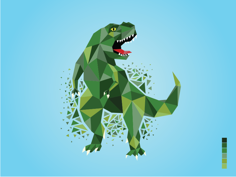Geometric Dino (1/3) by Lindsay ⚡ on Dribbble