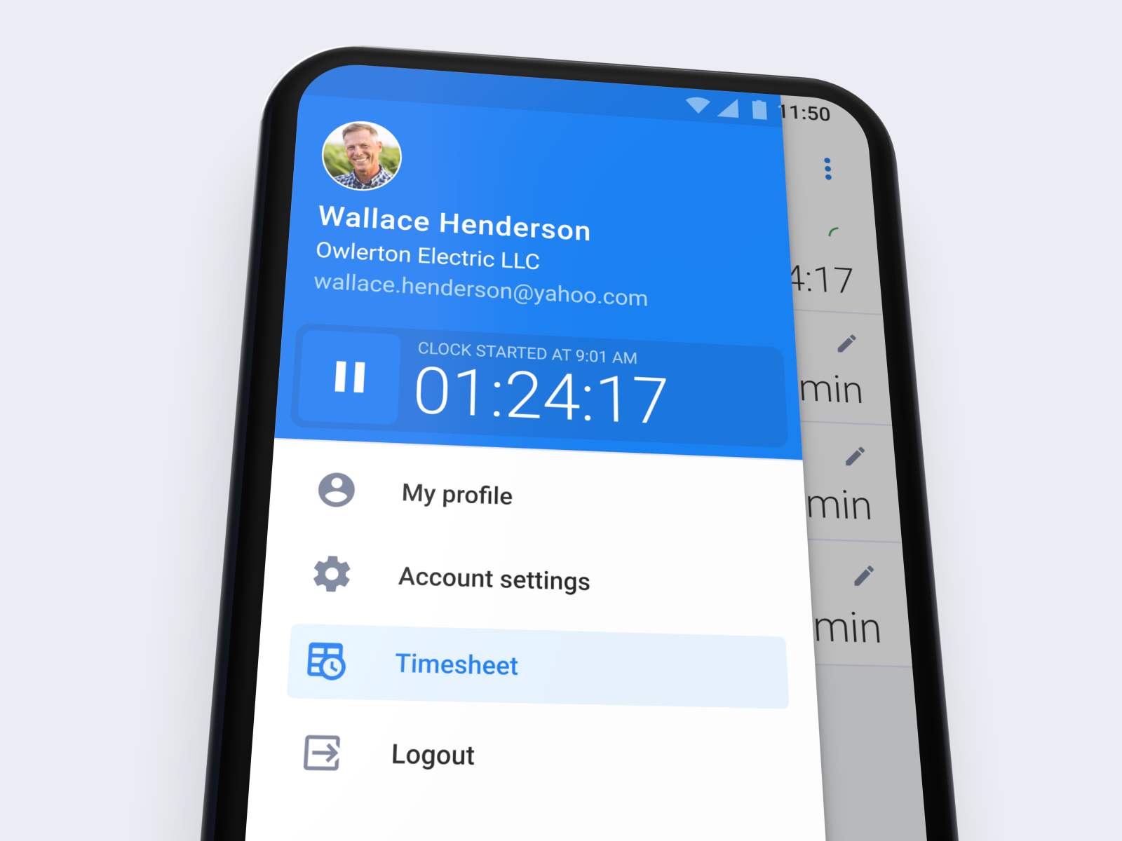 Timesheet Mobile Timer by 🇺🇦 Alex Nikiforov on Dribbble
